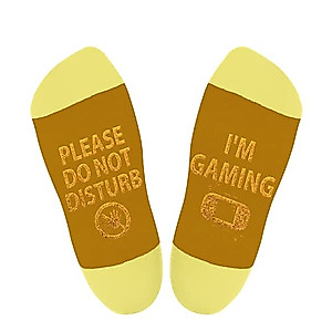 Gaming Gamer Socks for Men Women Teen Boys - Do Not Disturb I'm Gaming Socks Novelty Funny Crew Socks - Gifts for Gamer Lovers Boys Son Husband Stocking Stuffers