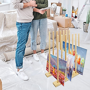 2 Pcs Artist Rack Art Storage Racks 24 x 11 x 19.1 Inch Wooden Painting Storage Rack Art Drying Rack Large Prints Rack Drawing Board Storage Rack