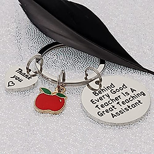Kivosliviz Teacher Assistant Gifts for Women Men Keychain Teaching Assistant Jewelry Appreciation Item Teacher Aide Keychain
