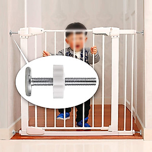 OwnMy M10(10mm/0.39") Gate Adapter 4PCS Gate Threaded Spindle Rod Accessory Pressure Gate Replacement Parts Screw Mounted Bolts Kit for Pets Gates Stair Railing Gates, White