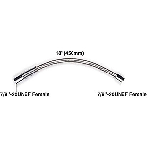 JZBRAIN 18" Flexible Hose Stainless Steel for Pre Rinse Faucet Commercial Kitchen Faucet (18 Inches)