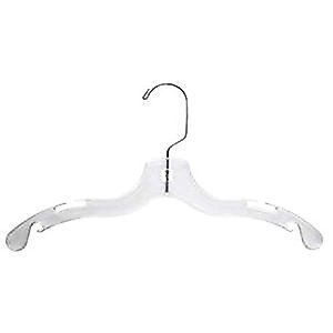 Retail Resource 5065CL 14" Clear Economy Junior Top Hangers, case of 100, (Pack of 100)