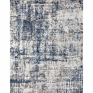 Samuel Navy Modern Large 8x10 Area Rug 8x10 - Area Rugs for Living Room - Dining Room Rug - Bedroom Rug - Kitchen Rug - Entryway Rug Carpet - Alfombras para Salas Grandes Modernas - Contemporary