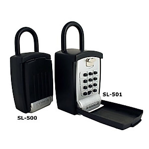 KeyGuard SL-501 Punch Button Large Capacity Key Storage Shackle Lock Box, Black Finish