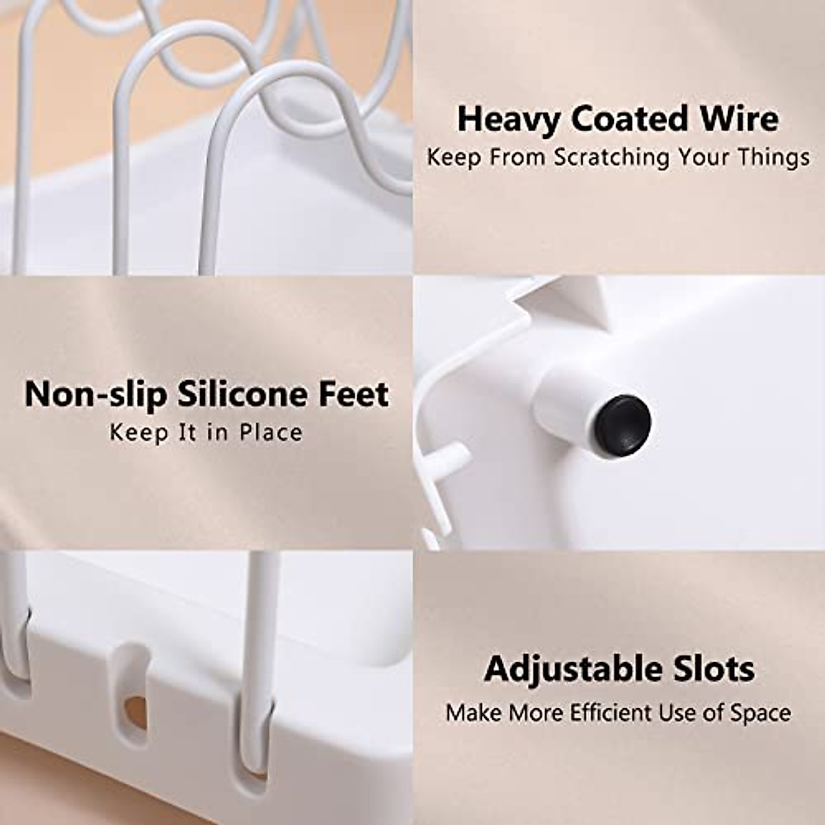 WANCHIY Cookie Sheet Organizer Rack for Cabinet- 3 PACK Pot and Pan Organizer for Cabinet, Adjustable Cutting Board Organizer, Baking/Lid/Dish/Plates/Pan Organizer Rack for Cabinet(White)