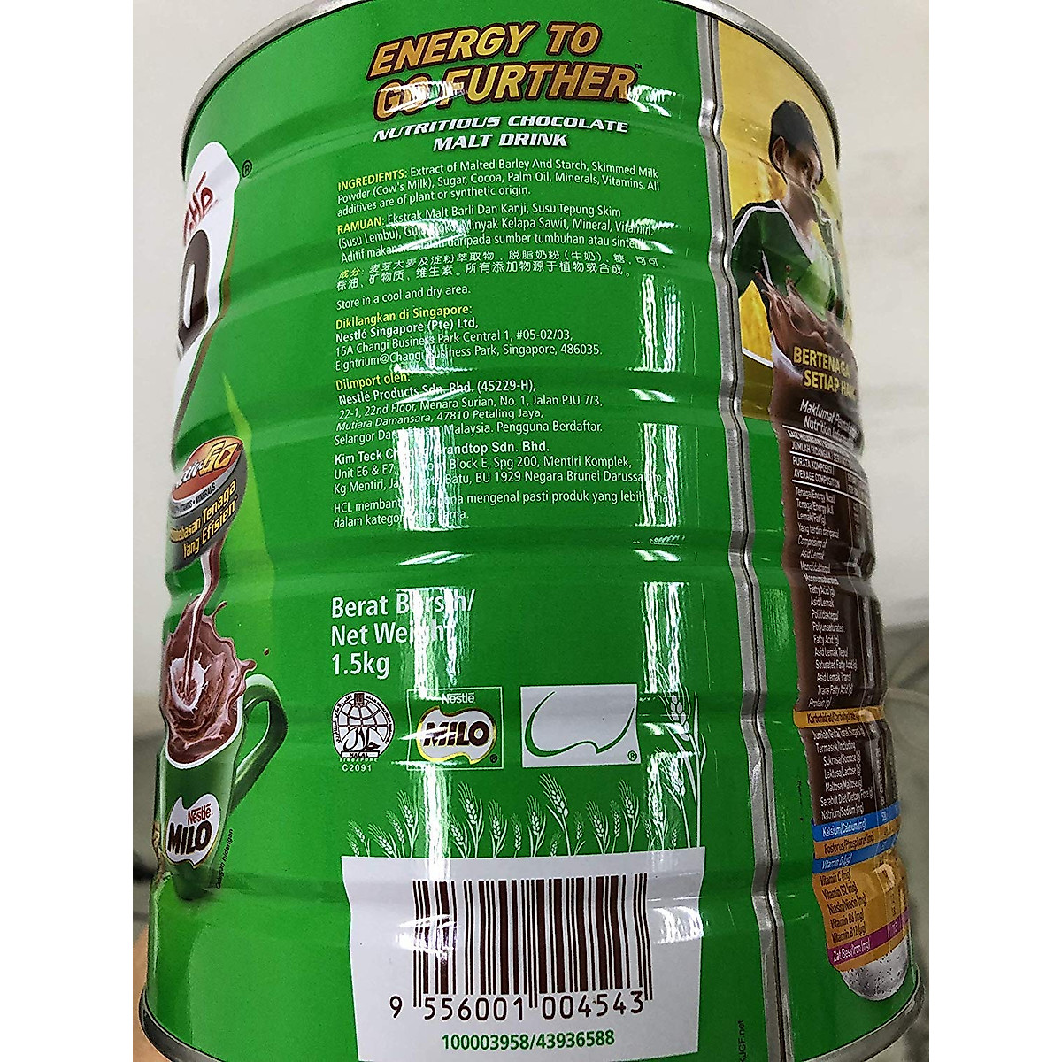 Nestle Milo Malaysia 3.3 Pound (1.5kg) Halal Beverage Mix Chocolate Malt Powder Tin Can Fortified Powder Energy Drink Cocoa