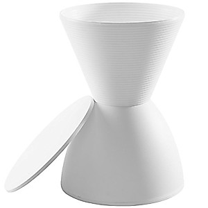 Modway Haste Contemporary Modern Hourglass Accent Stool in White