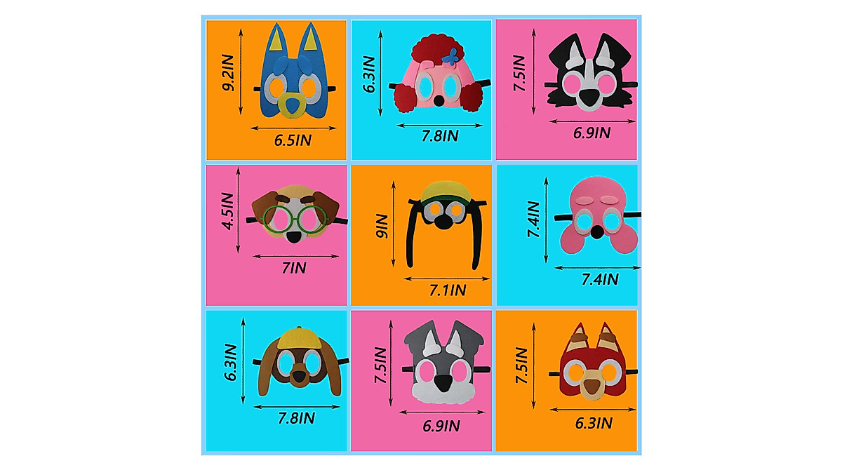 YALARY 21 Packs Puppy Dogs Felt Mask Party Favors for Kids, Blue Puppy ...