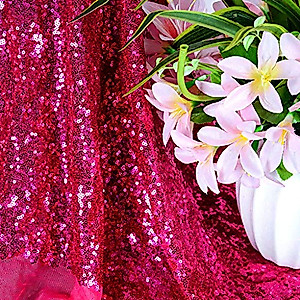 Sequin Fabric by The Yard Fuchsia Sequin Material for Sewing Little Mermaid Fabric Flip Sequins Fabric Hot Pink Payette Sequin Fabric Sequin Fabric Backdrop (1 Yard, Fuchsia)