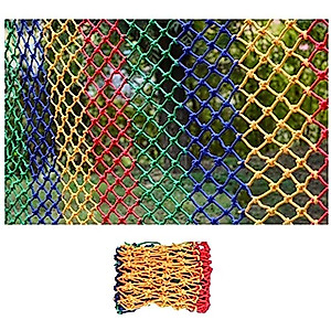 Indoor Outdoor Decor Rope Net Colorful Climbing Cargo Net Rock Climb Netting Playground Kids Rope Mesh Outdoor Swingset Heavy Duty Wall Safety Nets For Swing Set，Indoor & Outdoor Decor Rope Net ( Size