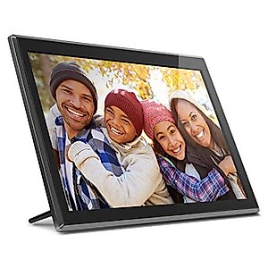 Aluratek 17.5" WiFi Digital Picture Frame, Touchscreen IPS LCD Digital Picture Frame, 16GB, Wireless Photo Sharing, Stylish Black Frame, Easy Setup