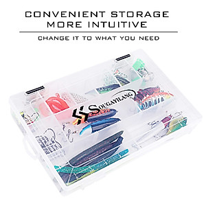 Sougayilang Fishing Tackle Boxes - 3600 3700 Plastic Storage Organizer Box with Removable Dividers - Fishing Tackle Storage - 4 Packs 3600 Transparent Tackle Trays