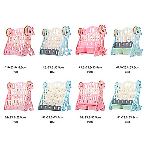 Qcwwy Kids Bookcase Stand, Mutifunctional Children Magazine Display Storage Shelf Plastic Toddler Bookshelf Suitable for Playrooms Bedrooms Living Rooms Study Rooms (5)