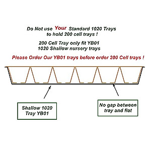 RooTrimmer 10Pcs Seedling Trays Seed Starter 1020 Tray, Plant Grow Kit Greenhouse with Humidity Domes and 200 Cell Seedling Trays