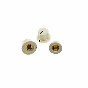 KIAISH Set of 3 Aged White Brass Insert USA Spec 1/4" Large and Small Knobs Bass Knobs for Jazz J Bass