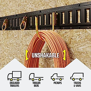 DC Cargo - E Track J Hooks (4.5" - 2 Pack) - Large Heavy Duty E Track Accessories - Hanging Hooks for Your ETrack Rail System - Use in Enclosed Trailers, Box Trucks, Vans, Garage, Workshop & Warehous