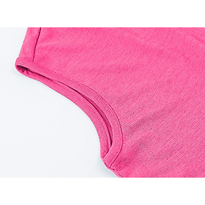 BGOWATU Women's Golf Polo Shirts Sleeveless Zip Up Collarless UPF 50+ Tennis T-Shirt Lightweight Quick Dry Rose XL