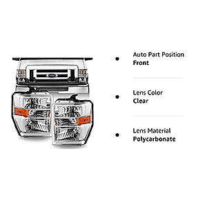 ACANII - For 2008-2014 Ford E150 E250 Van 08-21 E350 E450 Super Duty Aero Style Headlights Headlamps Pair Set Left+Right