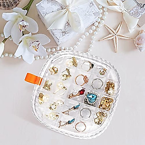 Unaone Jewelry Organizer Box, Acrylic Earring Organizer Jewelry Box with Compartment Tray, Clear Display Storage Box for Rings Bracelet Necklaces, 3 Layer Travel Jewelry Case Gift for Women Girls