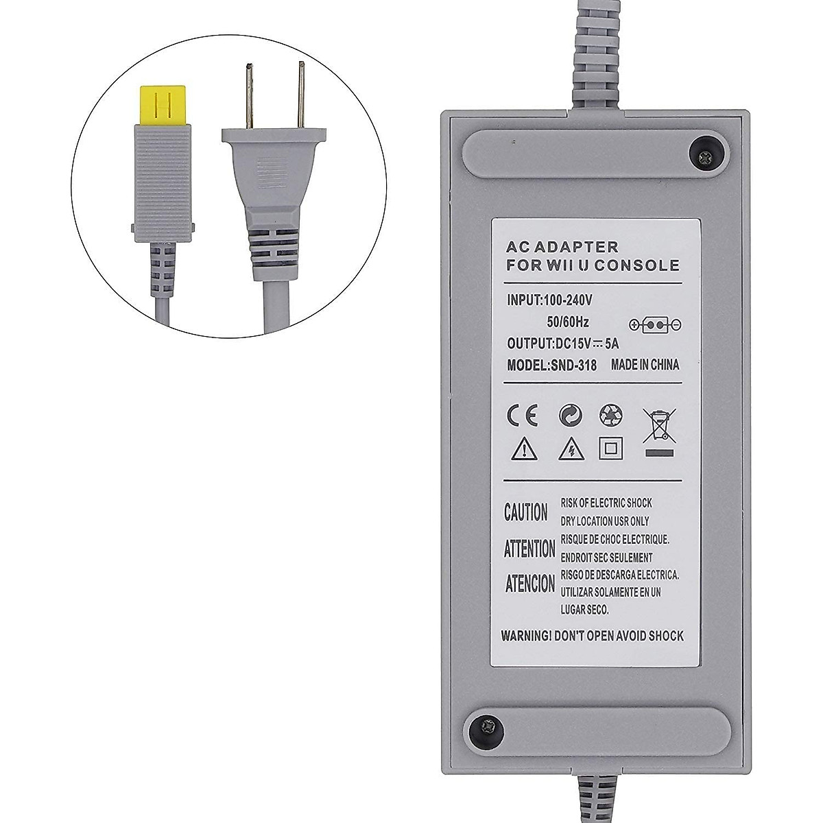 Console Charger for Wii U, AC Adapter Power Supply Replacement for Nintendo WiiU Console (Not Compatible with Nintendo Wii)