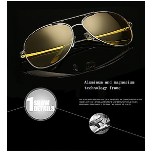 Runspeed Night Vision Driving Glasses HD Polarized Day and Night View Anti-glare for Men Women Safety Goggles UV400 Leisure Travel Sport Sunglasses (Black08)