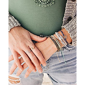 Pura Vida Ocean Wave Ring for Women, Silver or Gold Plated .925 Sterling Silver Band, Beach -Themed Jewelry (Gold, 5)