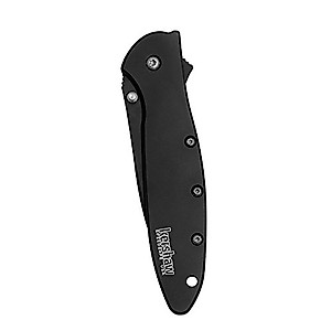 Kershaw Leek Black Serrated EDC Pocketknife, 3" Sandvik 14C28N Steel Blade, Assisted Opening Folding Knife