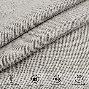 Easy-Going Luxury Double Linen Blackout Curtain 84 Inch Length Grommet Window Curtain Drapes for Bedroom, Living Room Thermal Insulated Room Darkening (Set of 2 Panels, Natural)