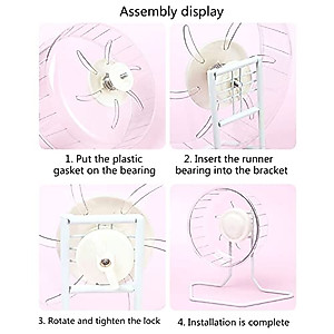 Super-Silent Hamster Exercise Wheels, Quiet Spinner Hamster Running Wheels with Metal Stand Quiet Spinner Plastic Running Wheel for Dwarf Syrian Hamster Gerbils Or Other Small Animals (10.6IN (27CM))