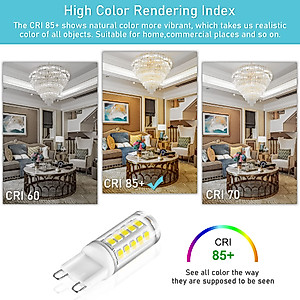 winshine 10 Pack G9 LED Bulb T4 Chandelier Light Bulbs 5000K Daylight, 4W (40W Halogen Replacement) G9 Bi Pin Ceramic Base, 120V AC 360°Beam Angle for, Barthroom Lamp, Crystal Wall Lamp Not-Dimmable