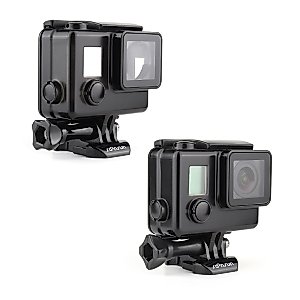 SOONSUN Blackout Side Open Skeleton Housing Case with Skeleton Backdoor for GoPro Hero 4 Black, Hero 4 Silver, Hero 3+, Hero 3 Action Cameras