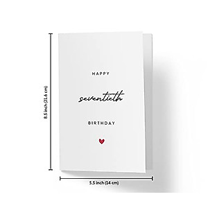 70th Birthday Card for Him Her - 70th Anniversary Card - 70 Years Old Birthday Card for Brother Sister Friend - Happy 70th Birthday Card for Men Women - Karto - Cursive