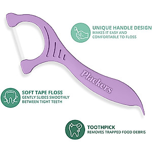 PLACKERS Gentleslide Dentla Flossers for Tight Teeth 90 ea (Pack of 2)