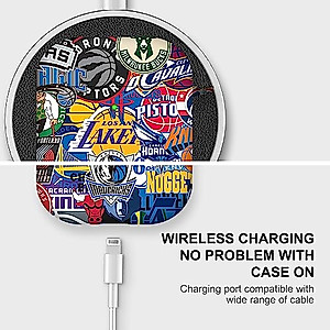 Gedicht for Airpods 2nd Generation Case Sports Basketball Football, Protective TPU Soft Cases Cover Rugged for Apple Airpod 1st Generation Case with Keychain for Women Men，Basketball