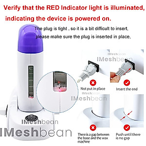 iMeshbean® Wax Heater Roller Depilatory Roll on Wax Warmer Cartridge Strips Portable Hair Removal Waxing Machine Kit for Men and Women (Aloe+ Honey)