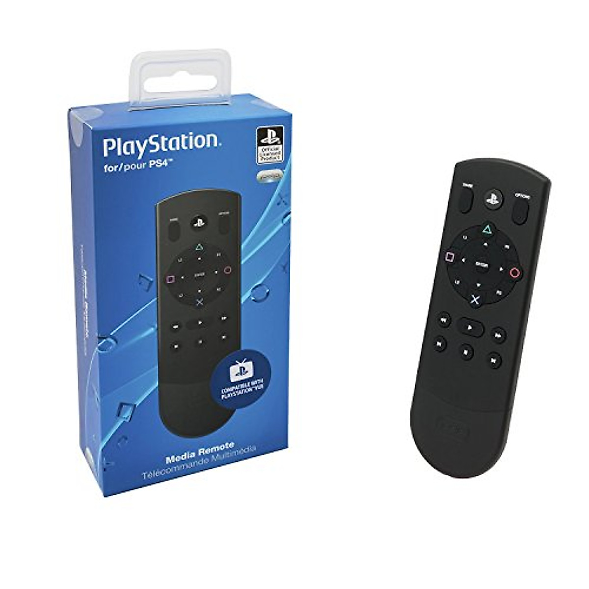 PDP Universal PS5/PS4 Media Remote Control, Playstation Gaming Remote Compatible with Sony Playstation 5 and Playstation 4, Bluetooth Detection for up to 4 Devices, TV Power/Input/Volume Controls