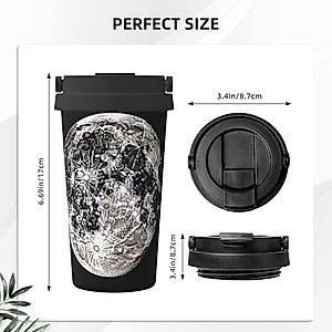 WANGXUEE Night Sky Full Moon Print 500ml Stainless Steel Travel Tumbler Double Wall Vacuum Insulated Coffee Mug