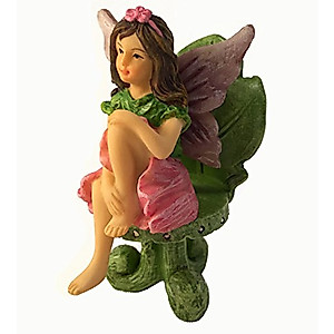 Miniature Fairy Garden Furniture Set: Leaf Bistro Set with Tea Set for Fairies and Garden Gnomes