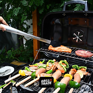 Grill Tools Set - BBQ Grill Utensils - Barbecue Grill Accessories with Tongs, Spatula, Fork, Brush - High-Grade Stainless Grilling Tool Kit - Dad Grill Set Gifts for Men - Dishwasher Safe