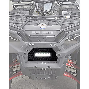 ATV Sportsman Front Mesh Grill With Light, A & UTV PRO Black Grille with LED Light Bar for 2017-2022 Polaris Sportsman XP 1000 SP 850 Accessories