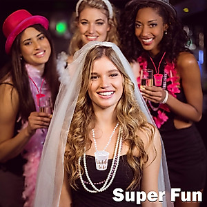 Upper Midland Products 20 Bachelorette Party Shot Glasses Necklace, Team Bride Supplies