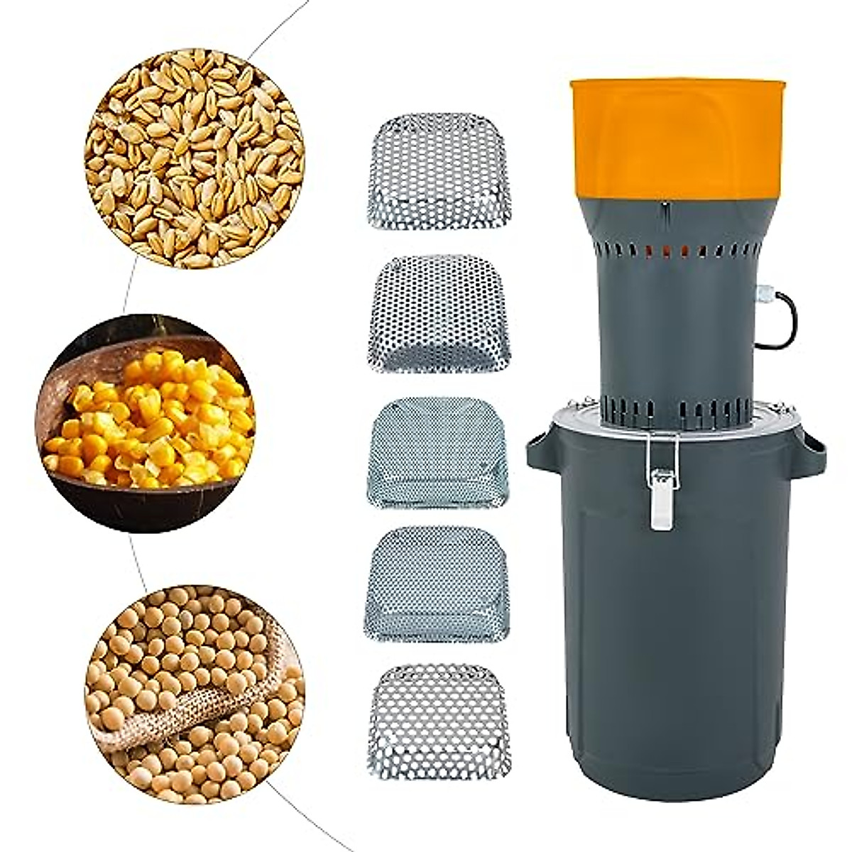 DYRABREST Electric Grain Mill Grinder, 1000W Commercial Grain Grinder Mill,Electric Stainless Steel Food Grinding Machine for Dry Corn Wheat Nut Coffee Bean Spice Pepper Herb Flour (6.6 Gallons)
