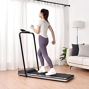 AW 2 in 1 Under Desk Treadmill Folding Electric Treadmill Walking Jogging Machine Motorized Exercise Machine with LCD Display for Home Office Gym Exercise Apartment Basement Workout