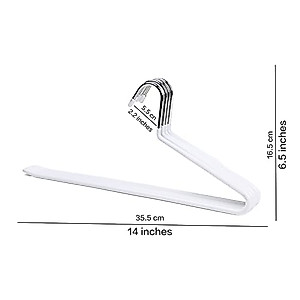 YQMY Pants Hangers Slack/Trousers Hangers 10 Pack, Open Ended Design Space Saving Slim Strong and Durable Anti-Rust Chrome Metal Hangers (White Heavy Duty)
