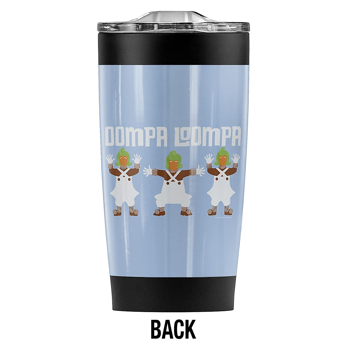 Willy Wonka & the Chocolate Factory Oompa Loompas Stainless Steel Tumbler 20 oz Coffee Travel Mug/Cup, Vacuum Insulated Double Wall with Leakproof Sliding Lid | Great for Hot Drinks and Cold Beverages