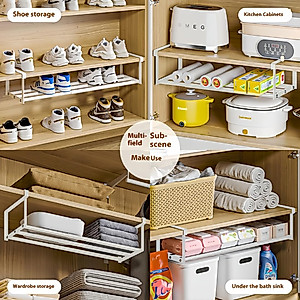 1pcs Shoe Storage Rack Retractable Shoe Cabinet Hanging Shoe Rack White Shoe Rack Expandable Shoe Rack Adjustable Shoe Rack Multifunctional Cabinet Shelf Storage Under The Shelf Hanging Shelf