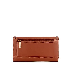 GUESS Factory Women's Milena Slim Clutch Wallet Cognac