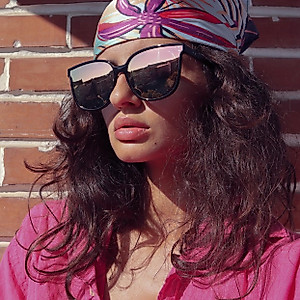 LVIOE Oversized Polarized Sunglasses for Women Trendy Large Cat Eye UV Protection Shade LS1627s