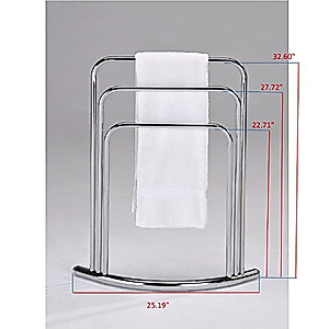 KB Designs - 3 Tier Freestanding Metal Towel Rack Stand, Chrome