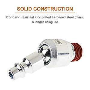 Air Tool Fittings, SUNGATOR 1/4" NPT Male Industrial Swivel Plug, 3-Pack 1/4 inch Air Coupler and Plug